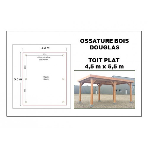 OSSATURE BOIS DOUGLAS : charpente toit plat -PRIX USINE