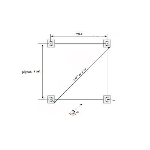 ABRI METAL 3m x 5m REHAUSSÉ : Une pente, ossature et couverture galva