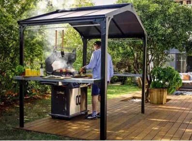 Abri barbecue : un toit métal / bois pour votre barbuc ou plancha ...